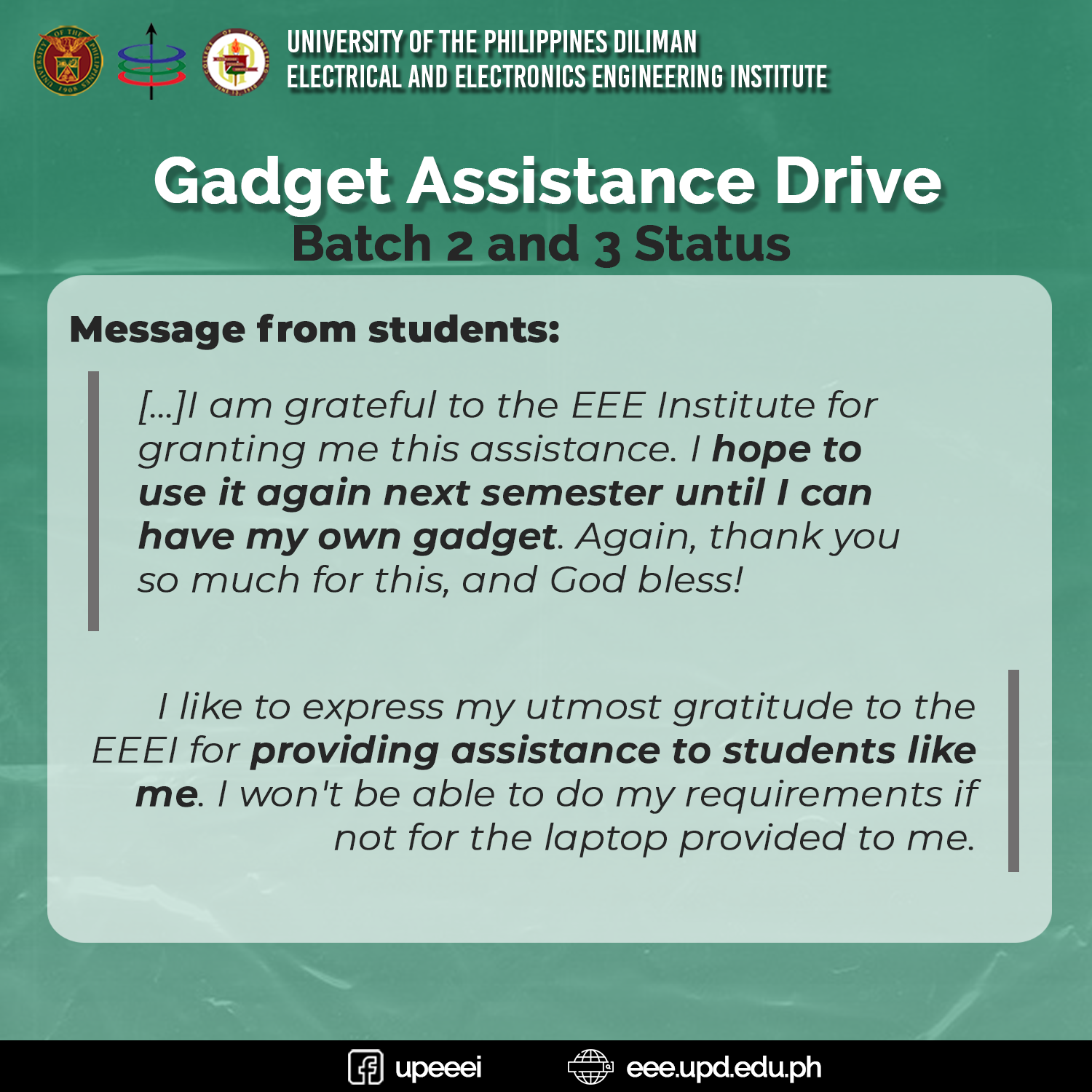 EEE Support-A-Fellow Gadget Assistance Program – Electrical and ...